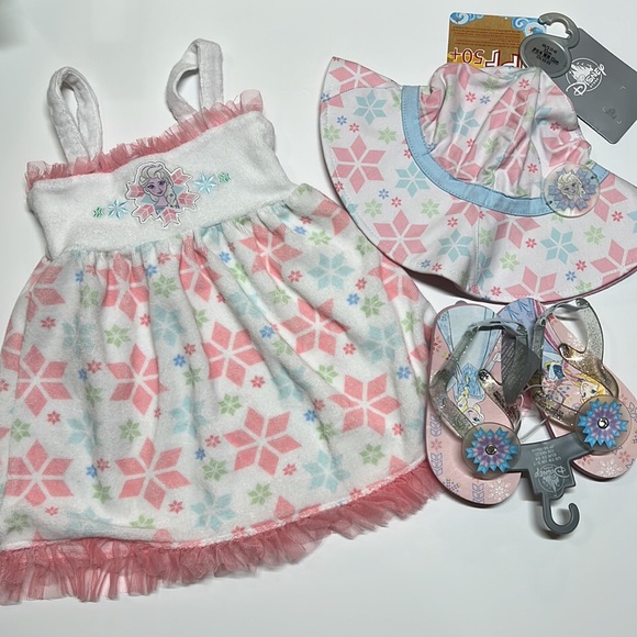 Disney | Swim | Disney Frozen Beach Pool Set Swim Coverup Hat Flip Flop ...